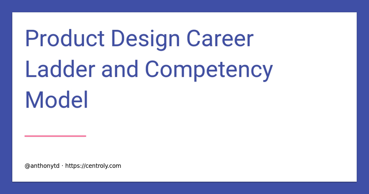 Product Design Career Ladder and Competency Model | Centroly